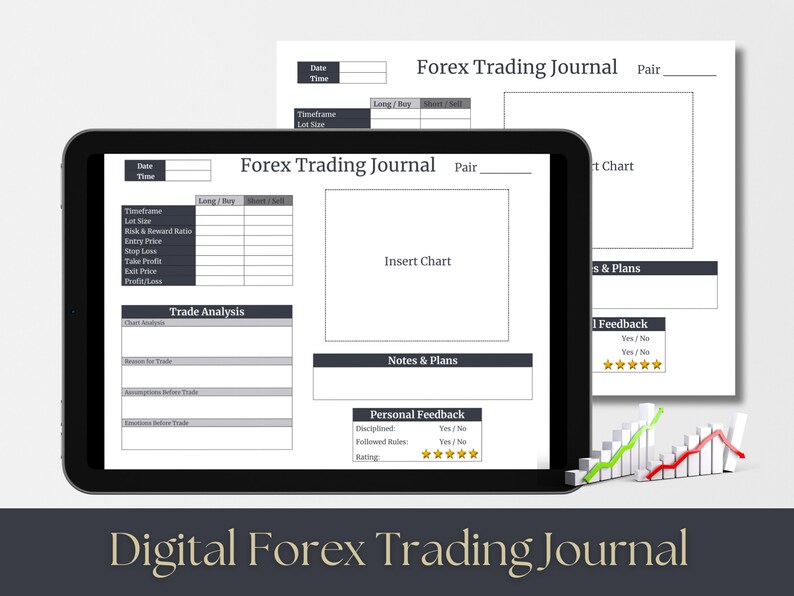 Forex Trading Journal Digital Printable Template Instant Download PDF ...