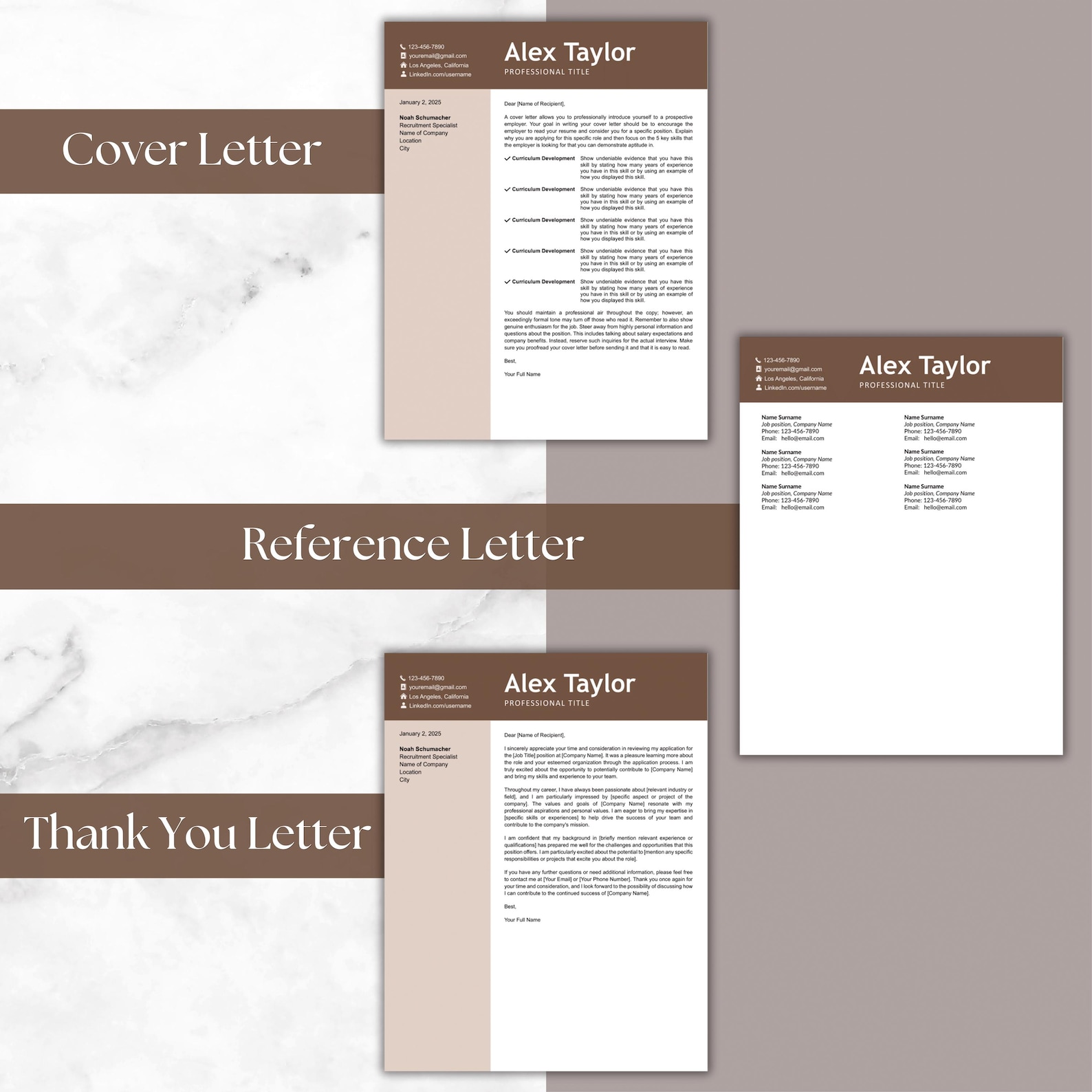 Resume & Cover Letter Bundle Template for Microsoft Word Google Docs ...