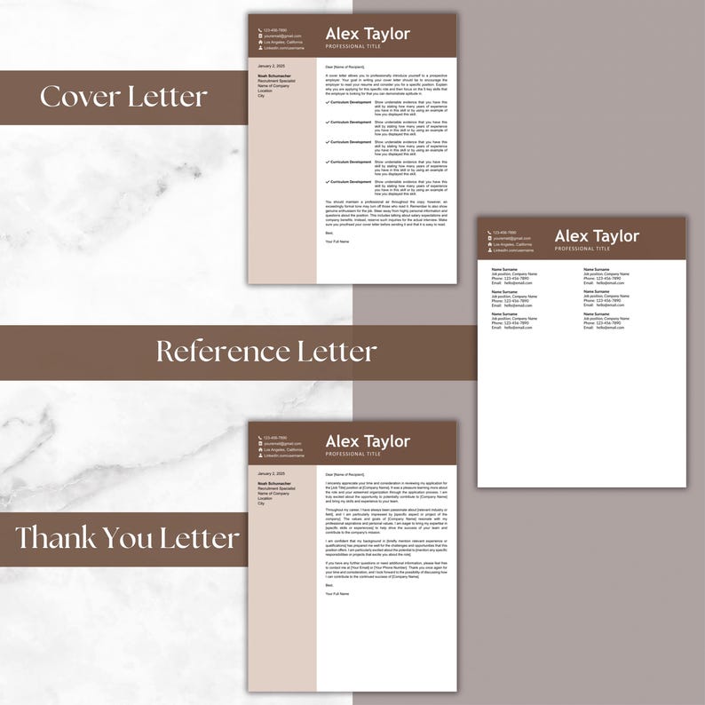 Resume & Cover Letter Bundle Template for Microsoft Word Google Docs ...