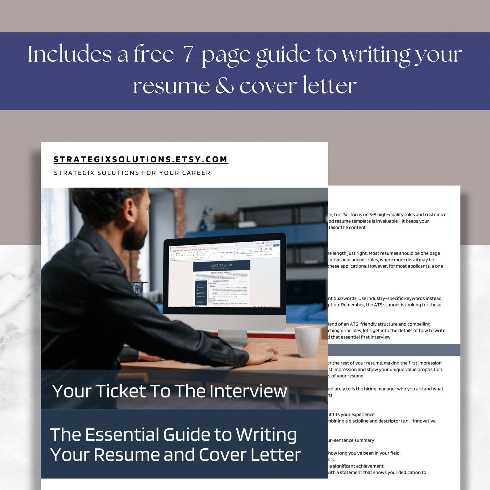 Resume & Cover Letter Bundle Template for Microsoft Word Google Docs ...