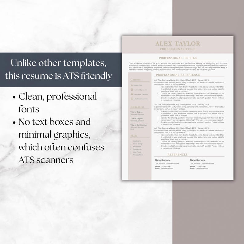 Resume Template Word, Google Docs, & Apple Pages Pretty Pink Girl ...