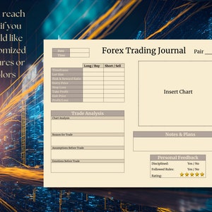 Forex Trading Journal Digital Printable Template Instant Download PDF ...