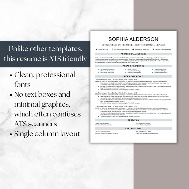 Resume & Cover Letter Bundle Template One and Two Page for Microsoft ...