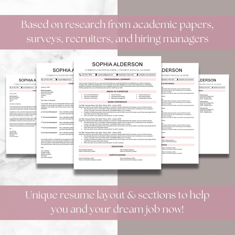 Resume & Cover Letter Bundle Template for Microsoft Word Google Docs ...