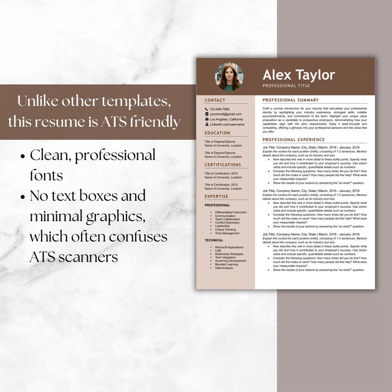 Resume & Cover Letter Bundle Template for Microsoft Word Google Docs ...