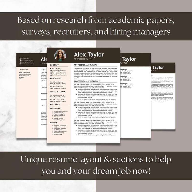 Resume & Cover Letter Bundle Template for Microsoft Word Google Docs ...