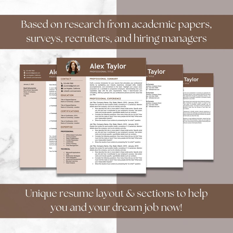 Resume & Cover Letter Bundle Template for Microsoft Word Google Docs ...