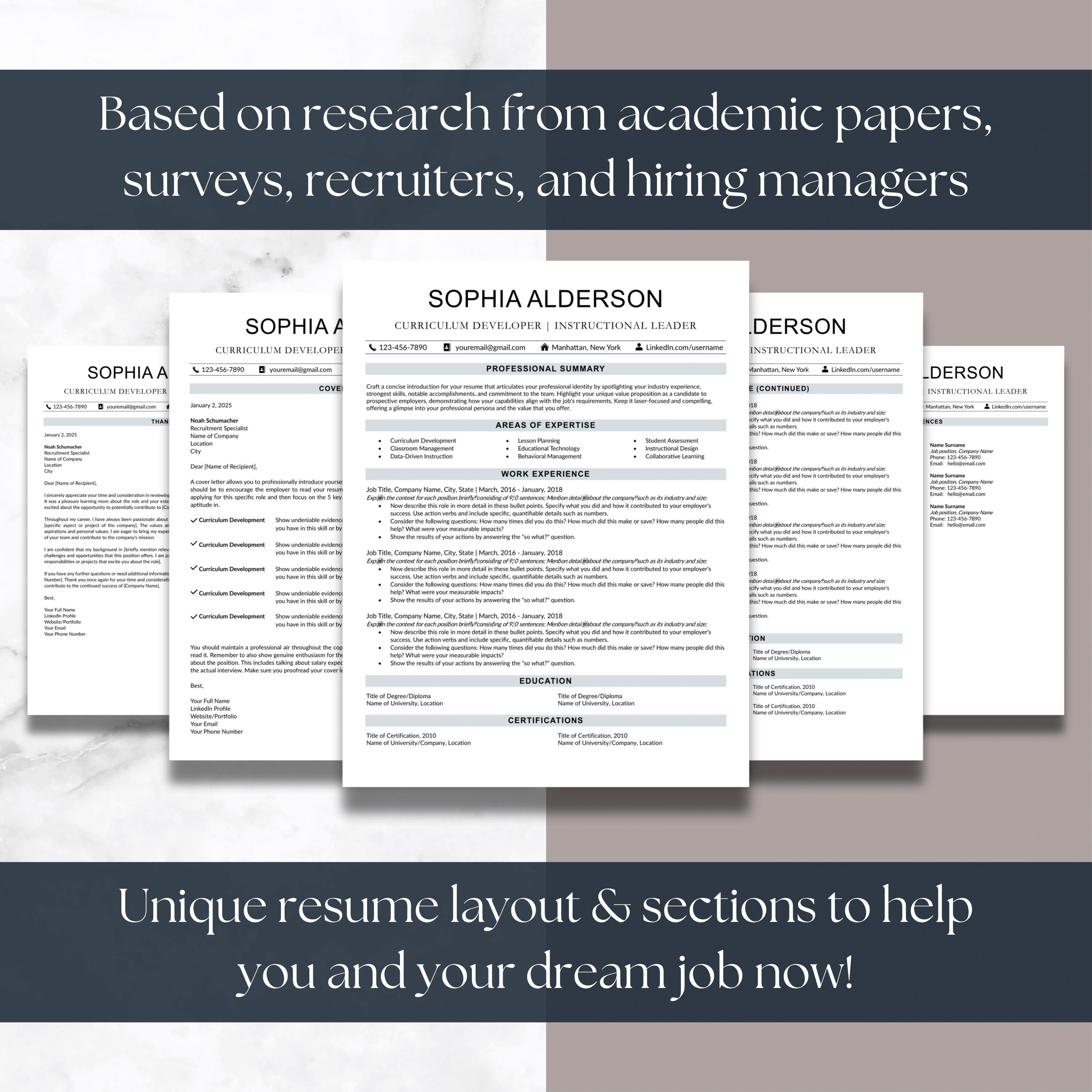 Resume & Cover Letter Bundle Template One and Two Page for Microsoft ...
