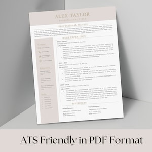 Resume Template Word & Pages ATS Friendly CV Digital Editable Black ...