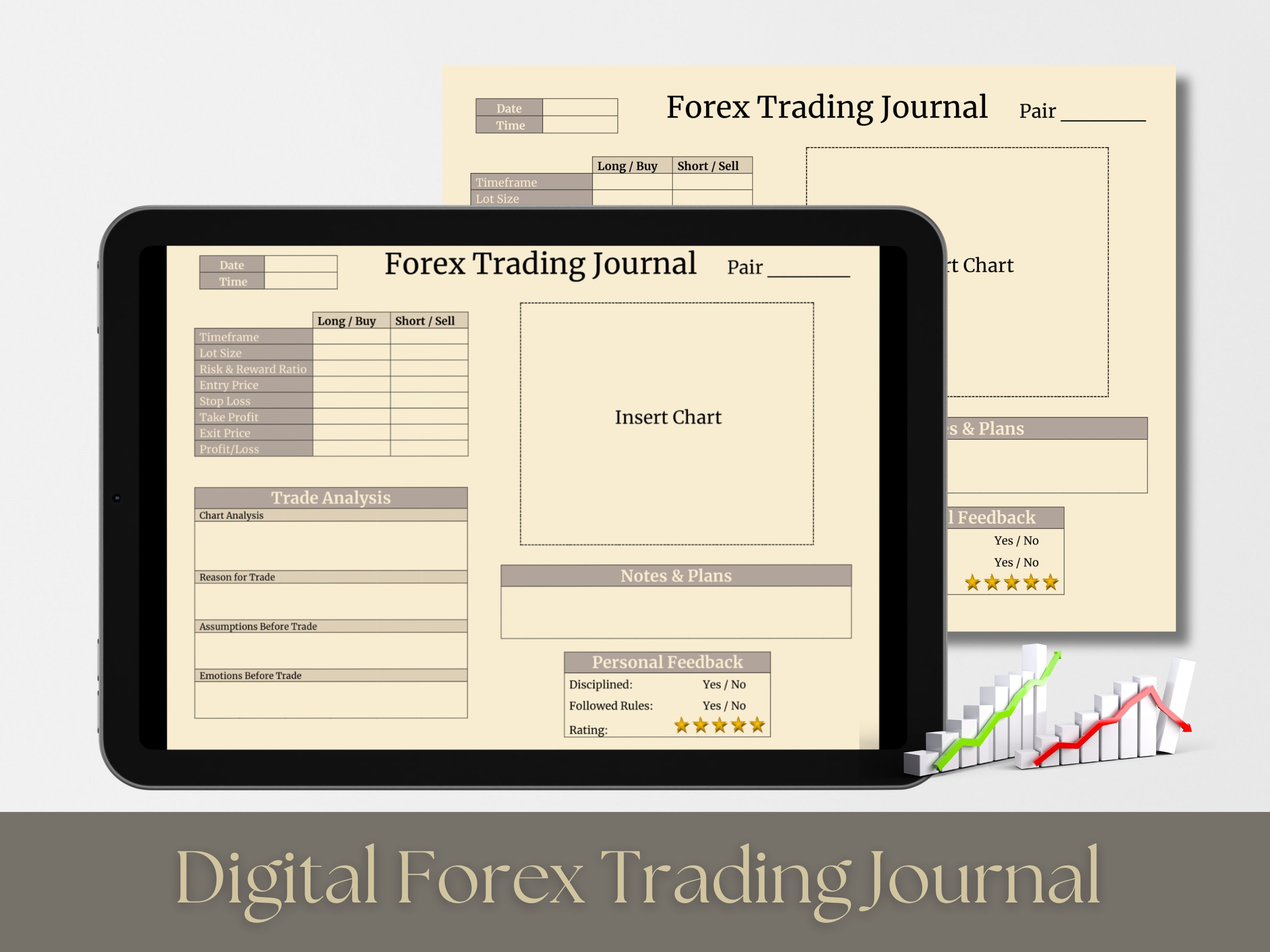 Forex Trading Journal Digital Printable Template Instant Download PDF Finance FX Trading Log ...