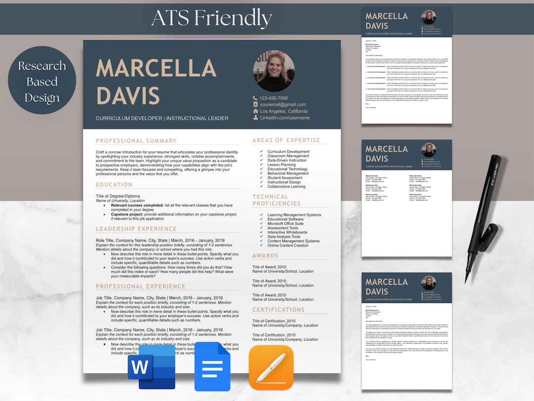 Student With No Experience Resume & Cover Letter Bundle Template With ...