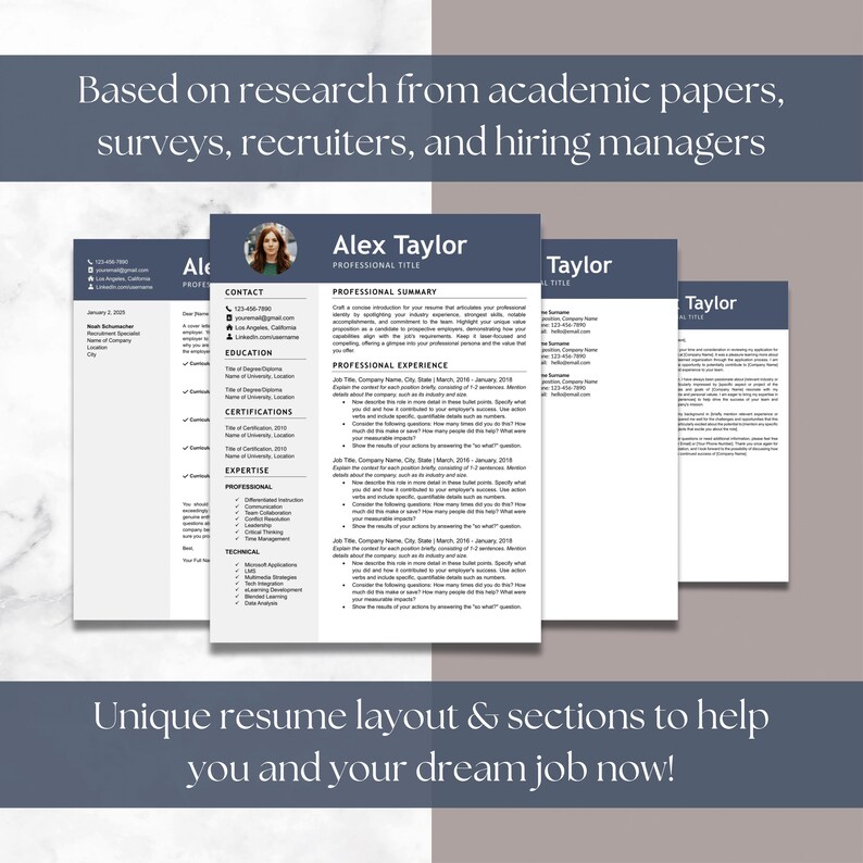 Resume & Cover Letter Bundle Template for Microsoft Word Google Docs ...