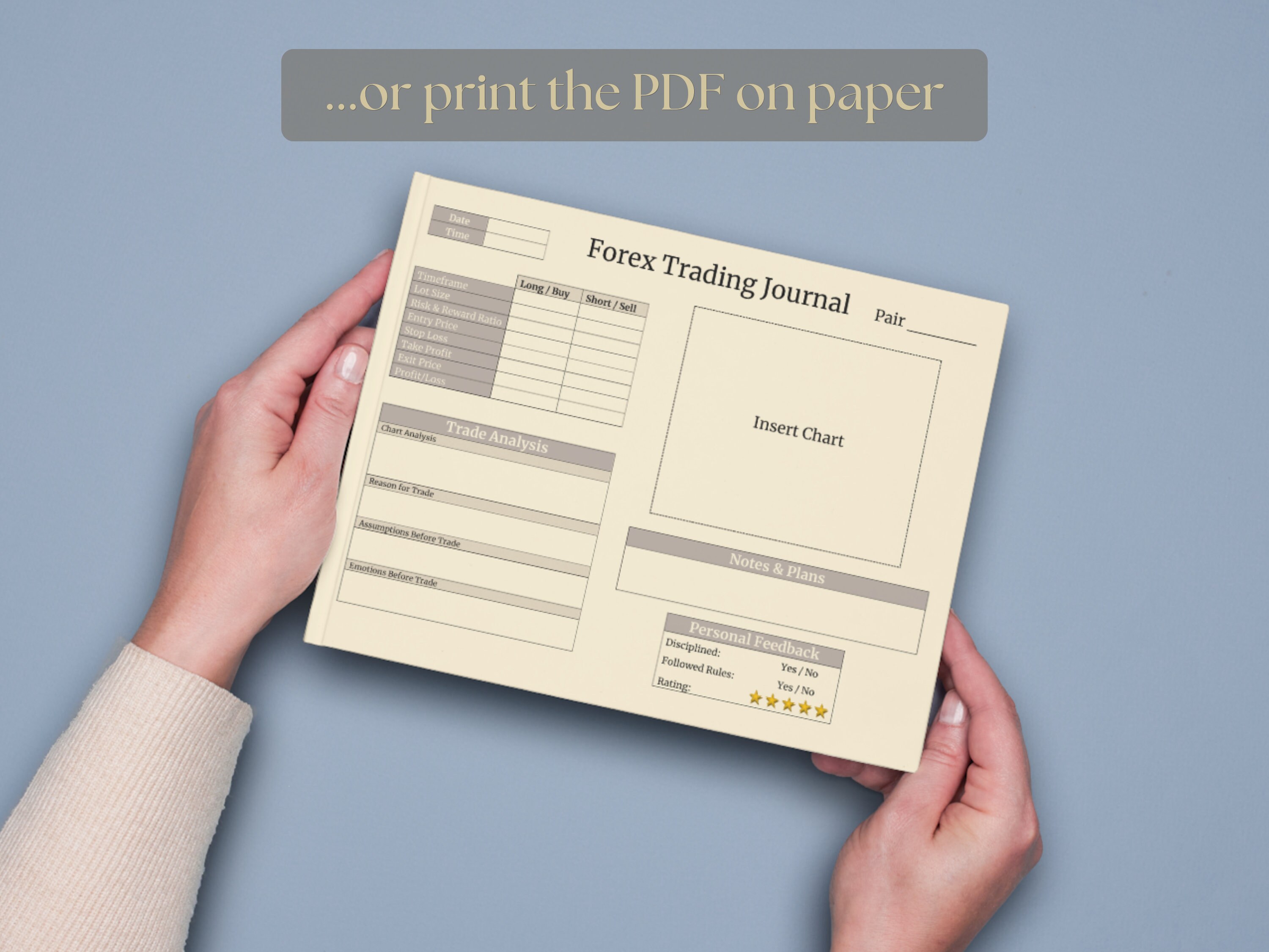 Forex Trading Journal Digital Printable Template Instant Download PDF ...