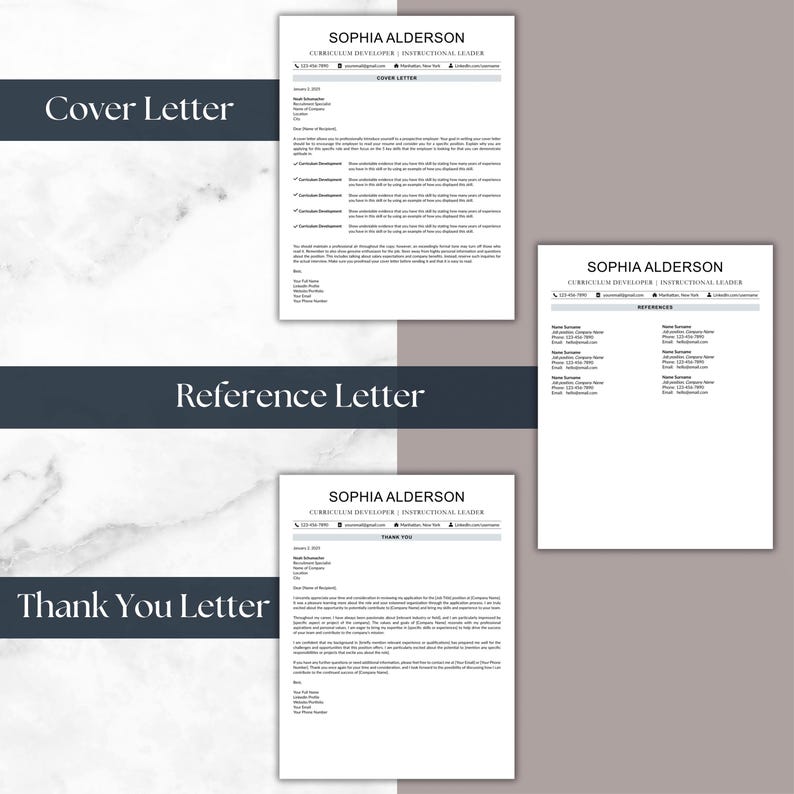Resume & Cover Letter Bundle Template One and Two Page for Microsoft ...