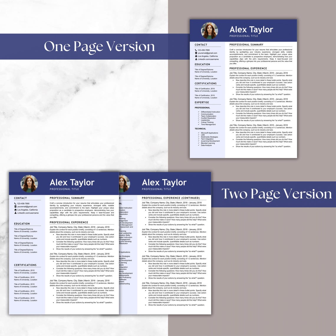 Resume & Cover Letter Bundle Template for Microsoft Word Google Docs ...