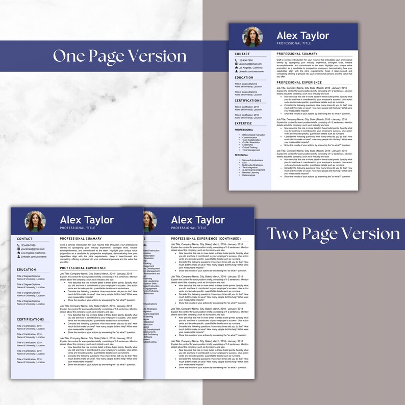 Resume & Cover Letter Bundle Template for Microsoft Word Google Docs ...