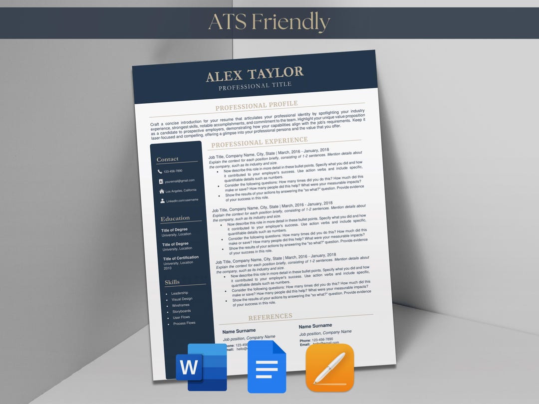 Resume & Cover Letter Bundle Template One and Two Page for Microsoft ...