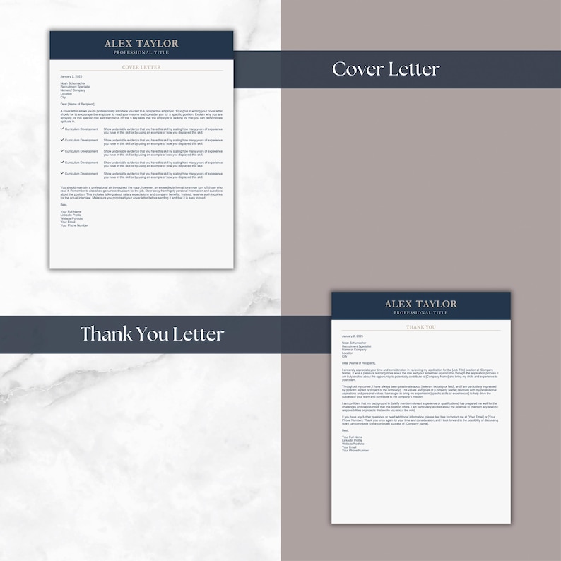 Resume & Cover Letter Bundle Template One and Two Page for Microsoft ...