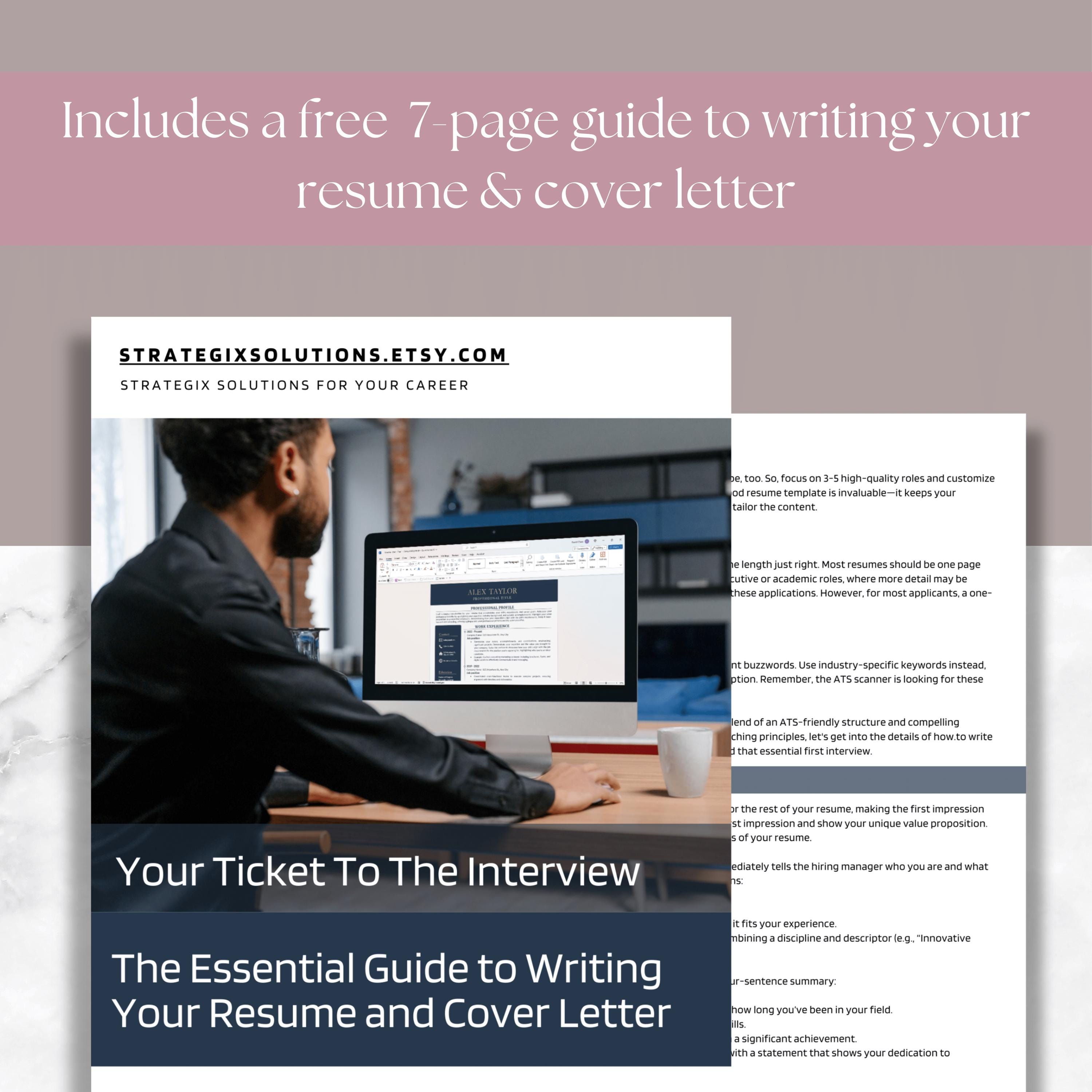 Resume & Cover Letter Bundle Template for Microsoft Word Google Docs ...