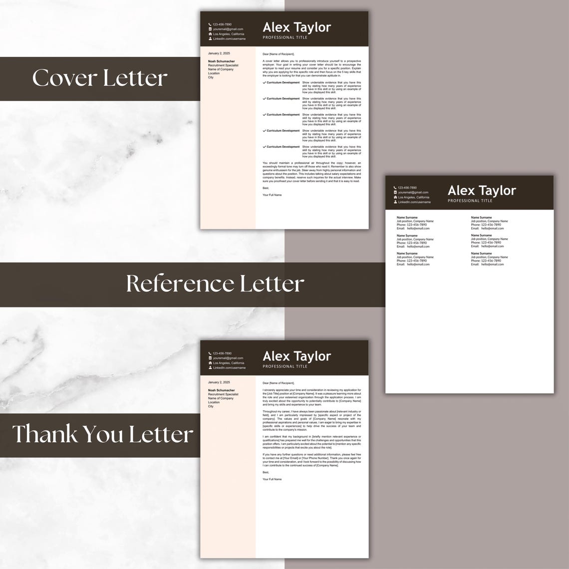Resume & Cover Letter Bundle Template for Microsoft Word Google Docs ...