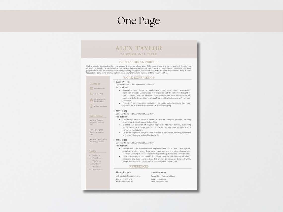 Resume Template Word, Google Docs, & Apple Pages Pretty Pink Girl ...