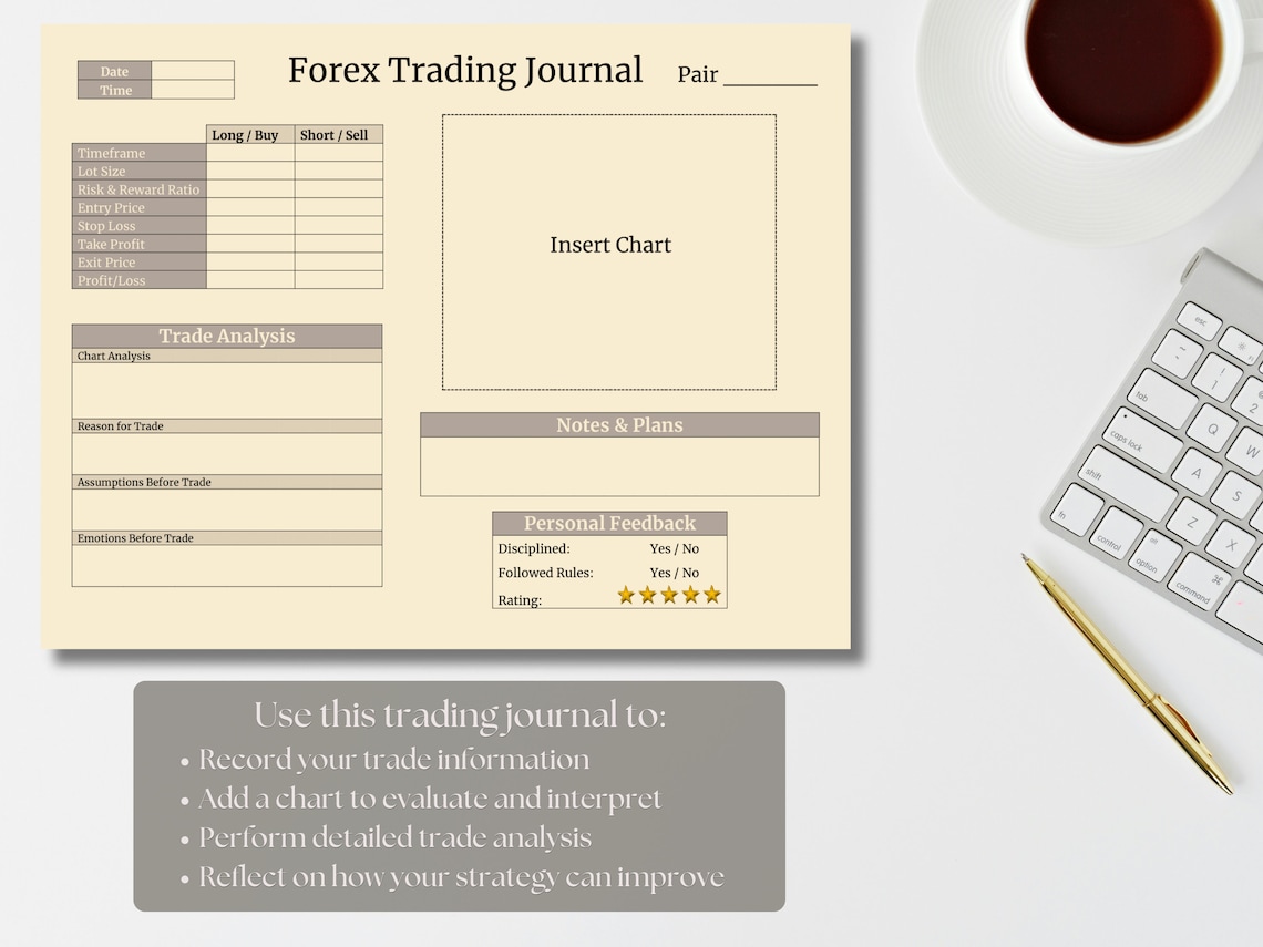 Forex Trading Journal Digital Printable Template Instant Download PDF ...