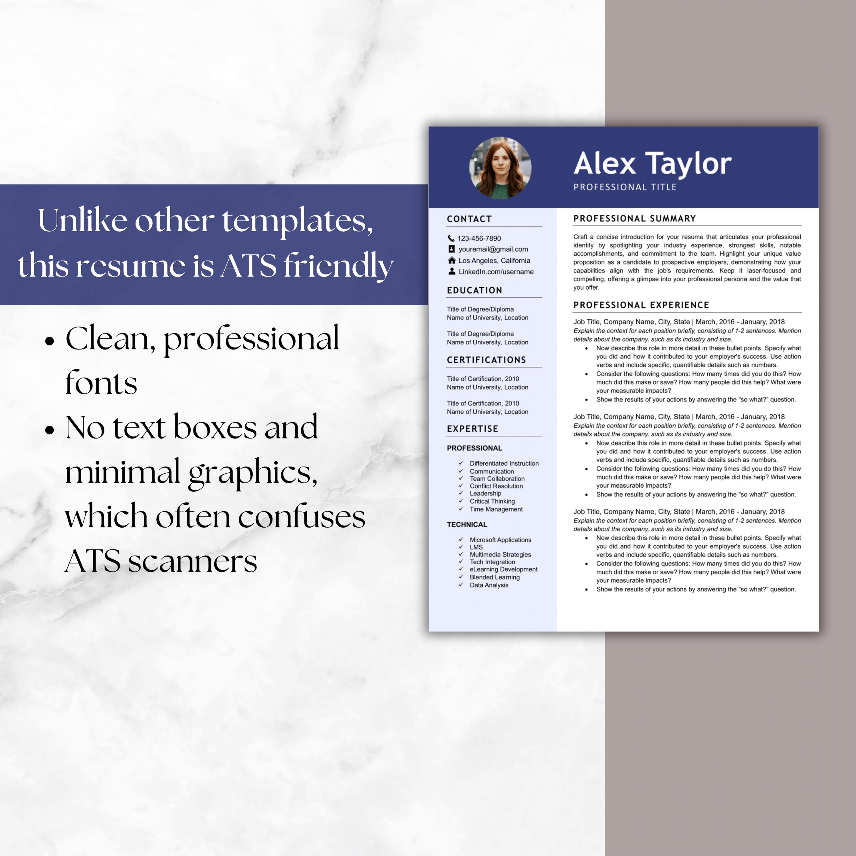 Resume & Cover Letter Bundle Template for Microsoft Word Google Docs ...