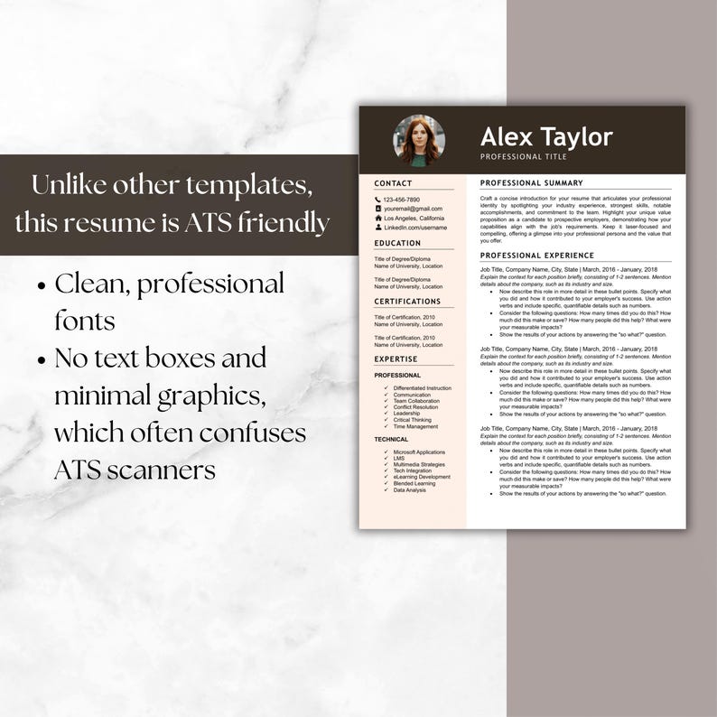 Resume & Cover Letter Bundle Template for Microsoft Word Google Docs ...