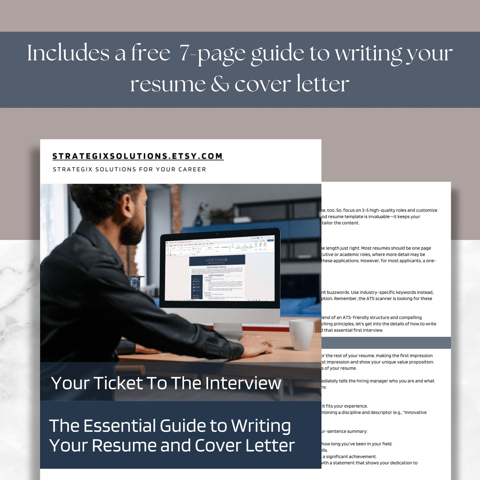 Resume & Cover Letter Bundle Template for Microsoft Word Google Docs ...