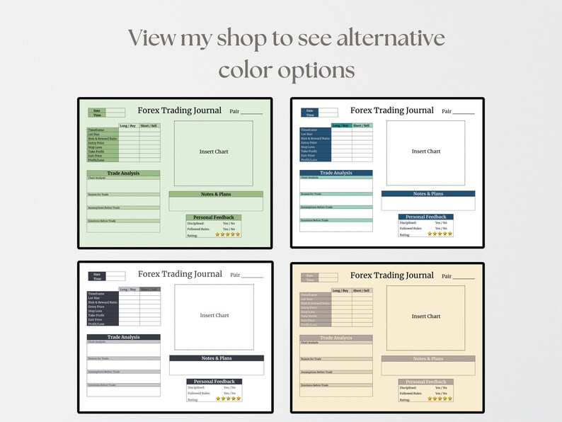 Forex Trading Journal Digital Printable Template Instant Download PDF ...