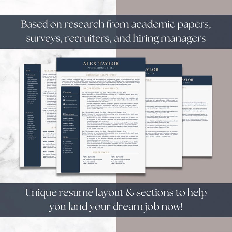 Resume & Cover Letter Bundle Template One and Two Page for Microsoft ...