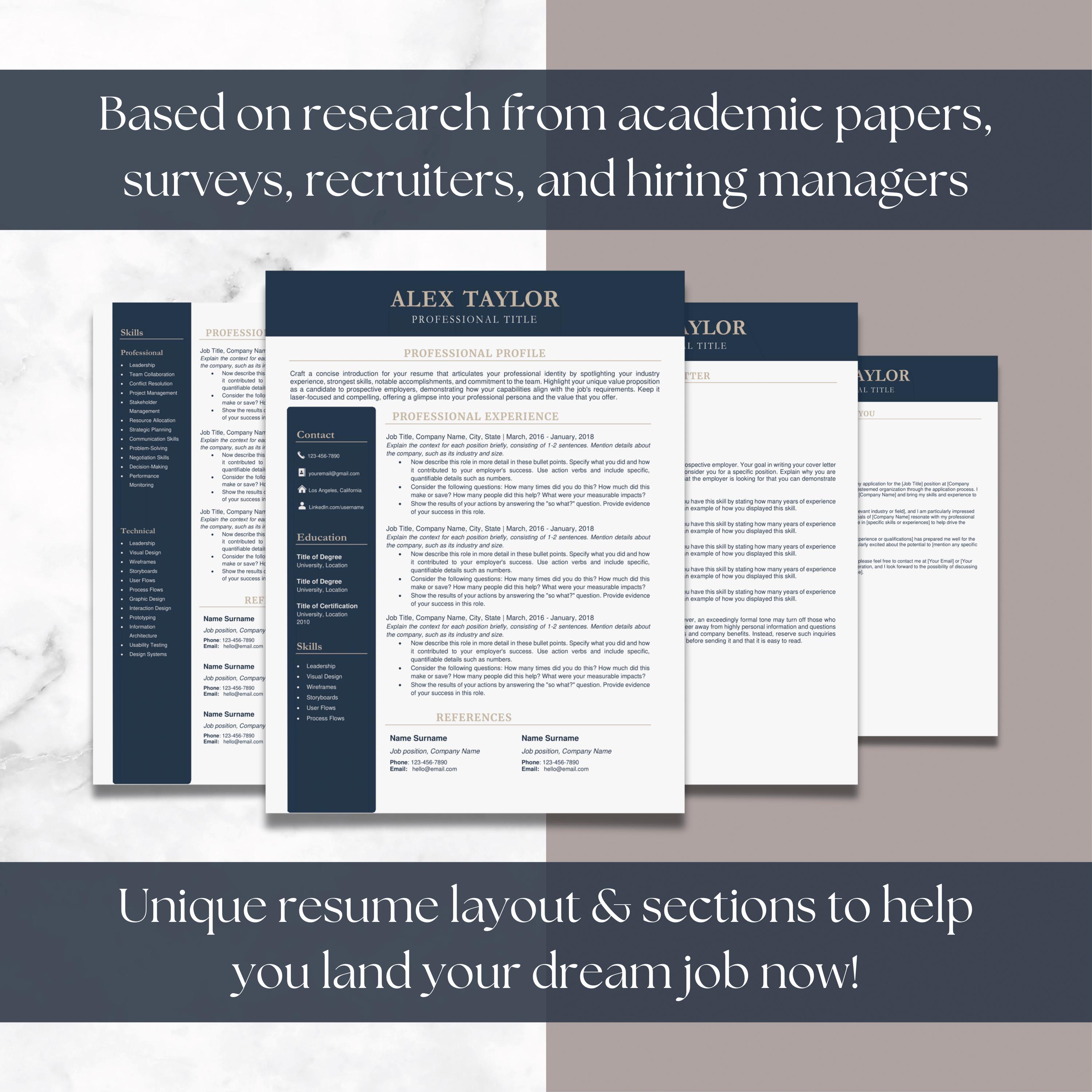 Resume & Cover Letter Bundle Template One and Two Page for Microsoft ...