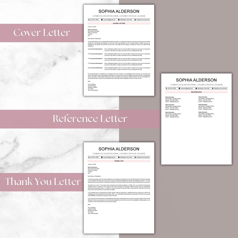 Resume & Cover Letter Bundle Template for Microsoft Word Google Docs ...