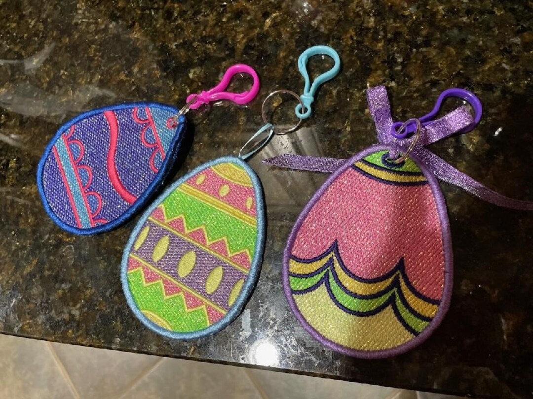 Shimmery Textile Easter Egg Charms - Etsy