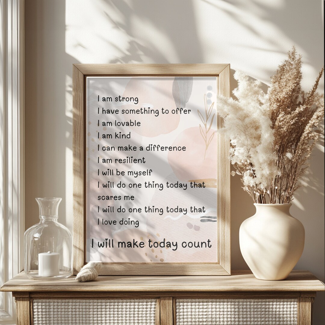 Positive Affirmation for Therapy Office Empowering Wall Art Printable ...