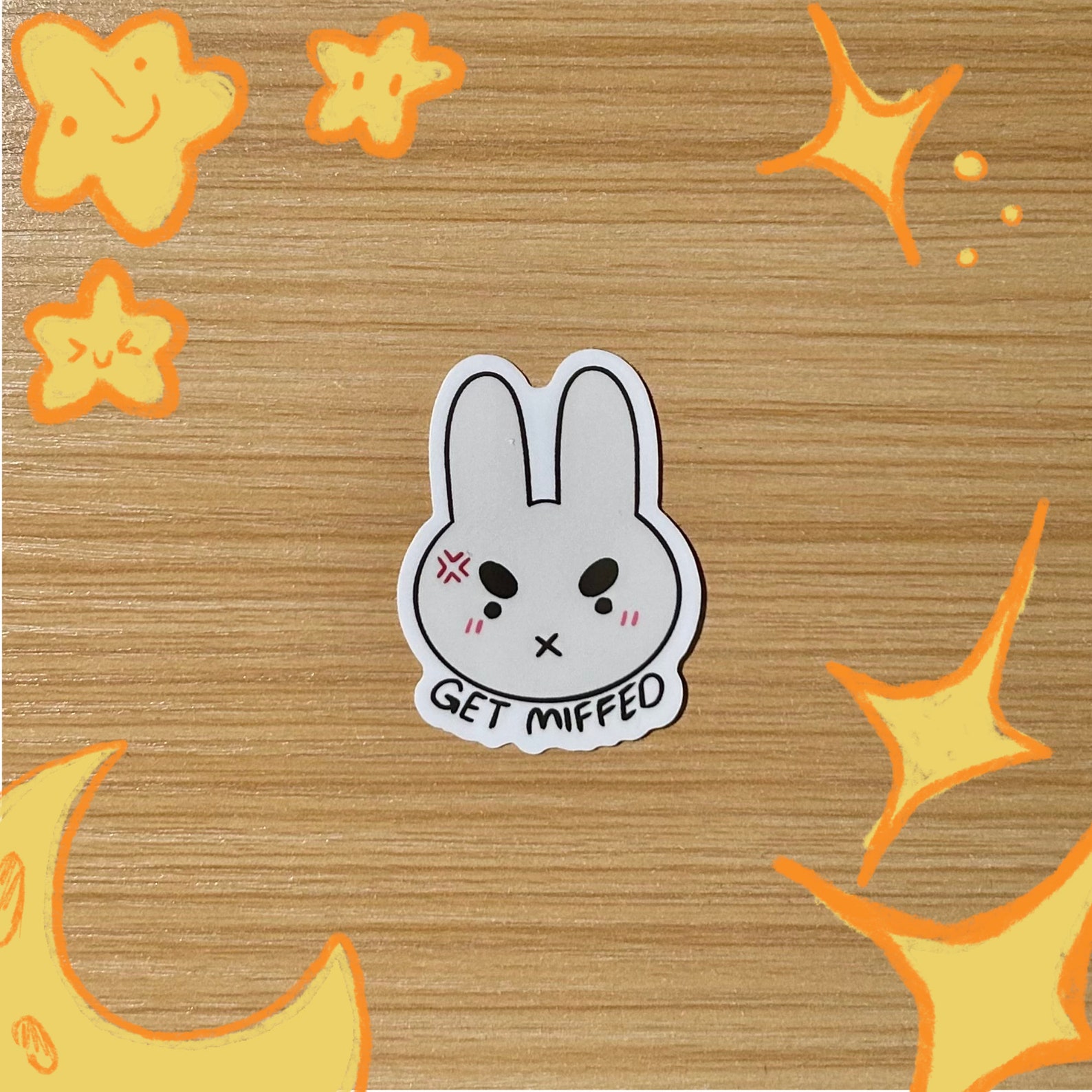 Miffy Angry 2 Sticker for Laptop, Water Bottle, Notebook, Gift, and Etc ...