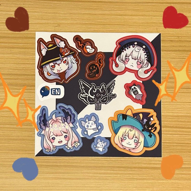 Nijisanji EN Ethyria Sticker Sheet Featuring Enna Millie Reimu Nina Vtuber - Etsy
