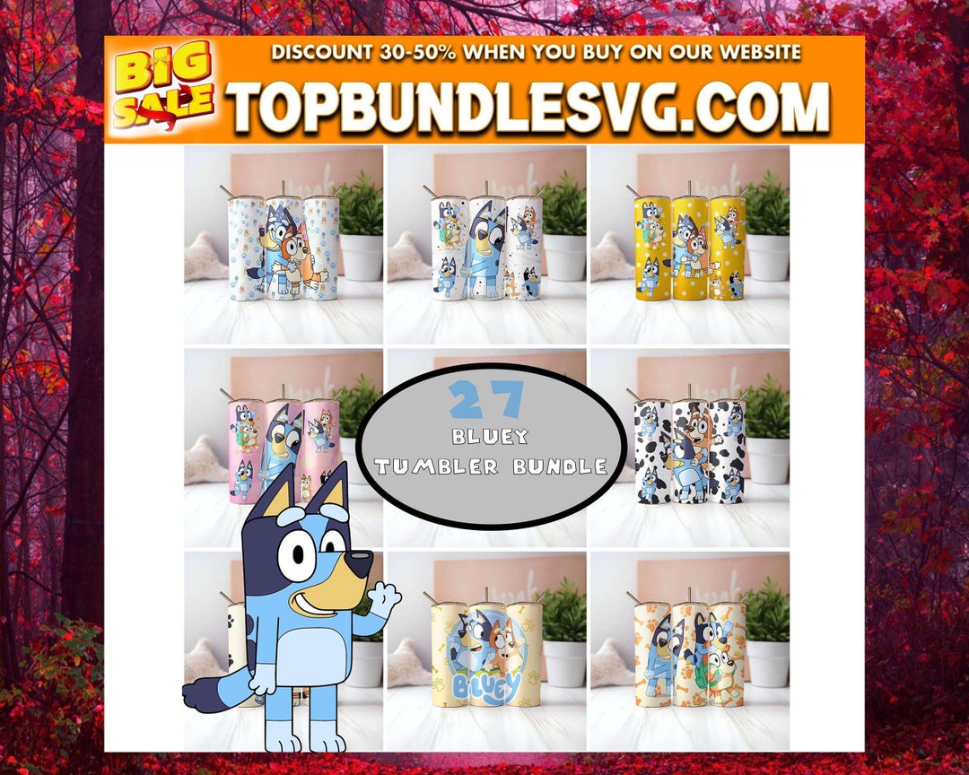 27 Files Bluey Tumbler Wrap Bundle Png - Etsy