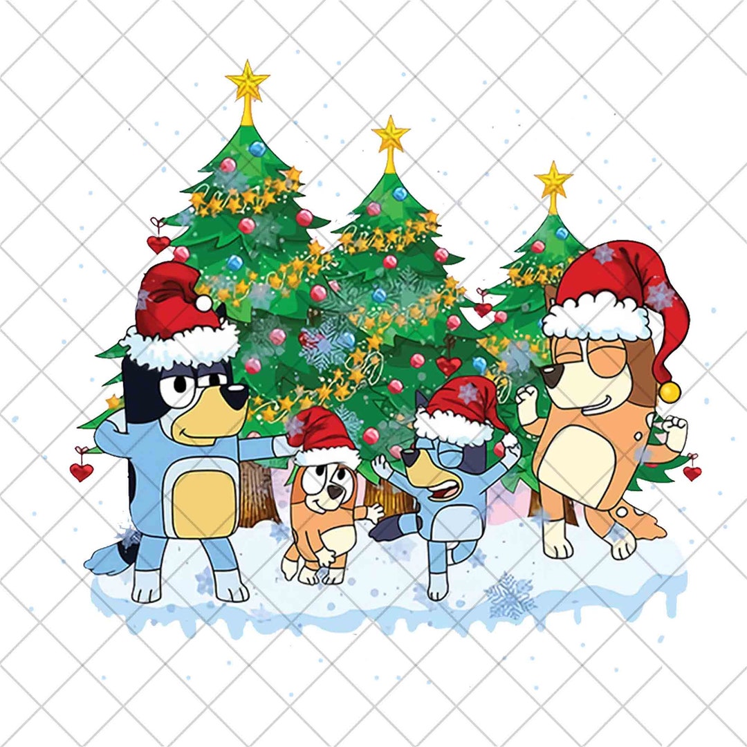 Bluey Family Christmas Bluey Tree Farm Bluey Family digital - Etsy