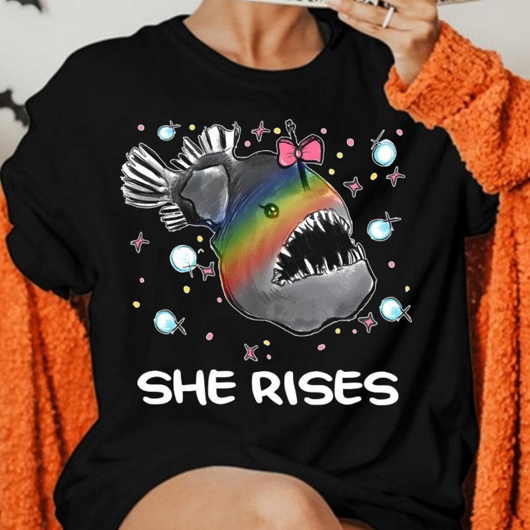 She Rises, Anglerfish Shirt, Lanternfish Hoodie, Beautiful Fish Shirt ...