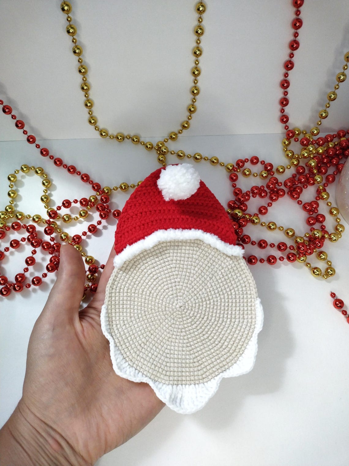 Crochet Pattern Santa Coaster Pdf, Santa Christmas Coaster Crochet ...