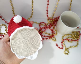 Crochet Pattern - Santa Coaster - Etsy