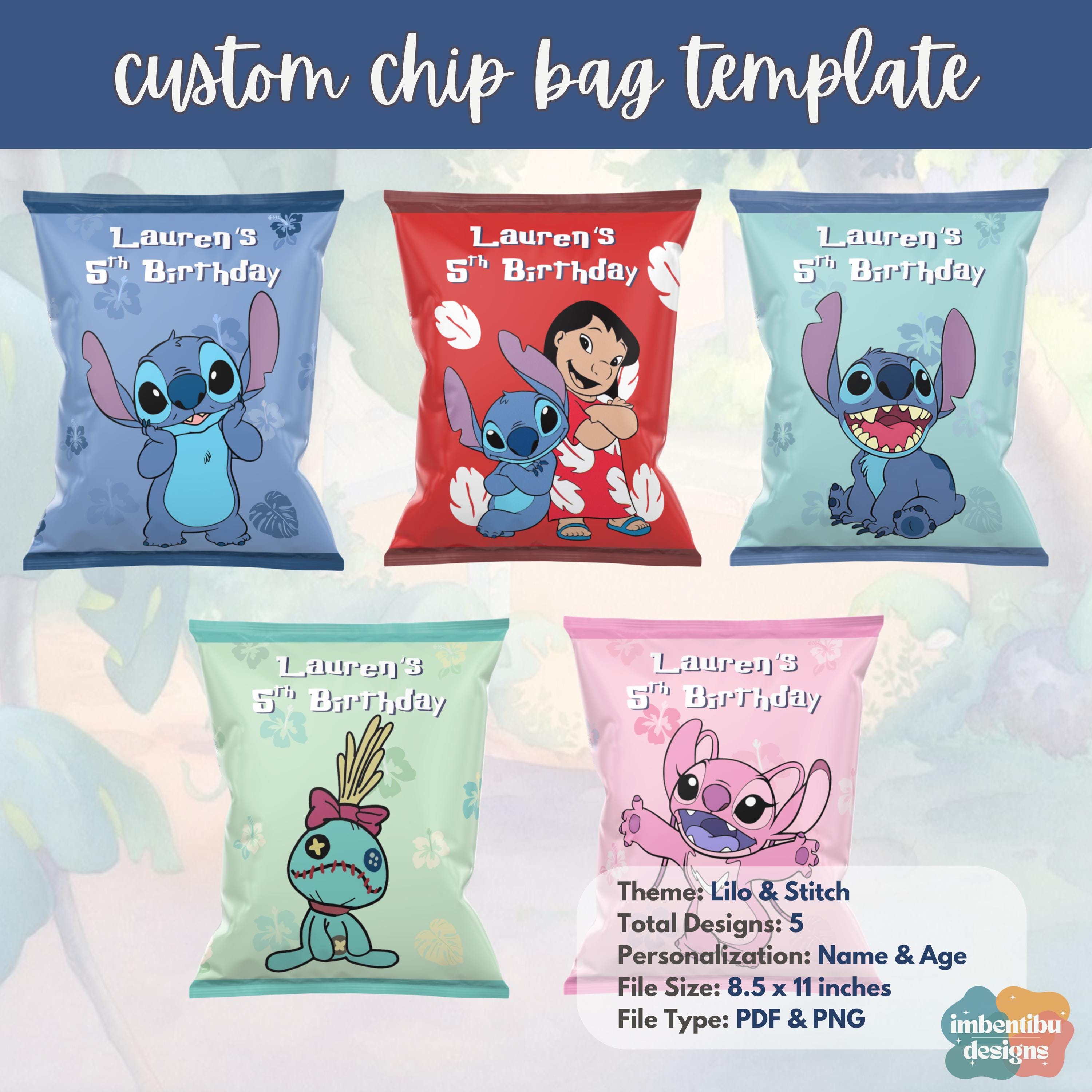 Lilo & Stitch Chip Bag Label Template | (5) Designs | Custom ...
