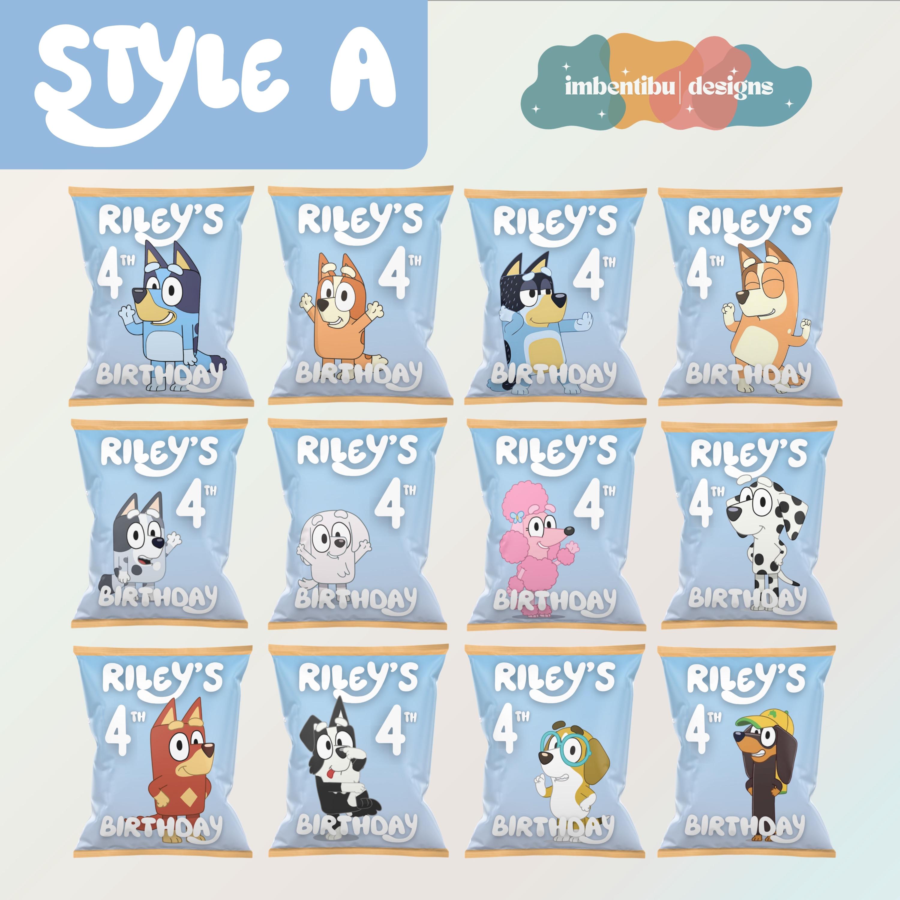 Bluey Chip Bag Label Template | (12) Designs | (3) Style Options ...
