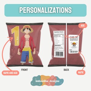 One Piece Chip Bag Label Digital File - Etsy