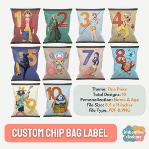 One Piece Chip Bag Label Digital File - Etsy