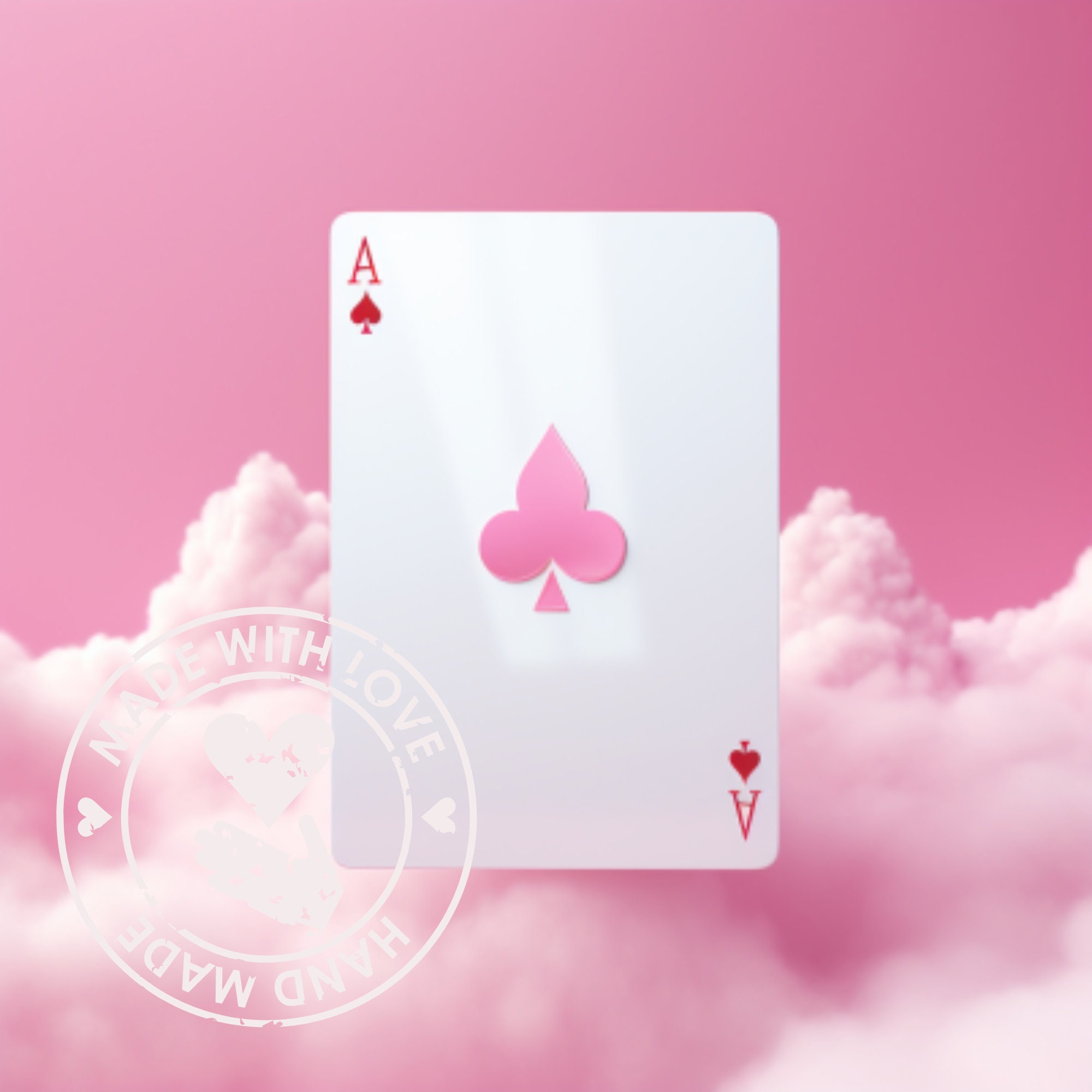 Art Full Pink Ace Card Pink Ace Card Wall Art High Quality - Etsy