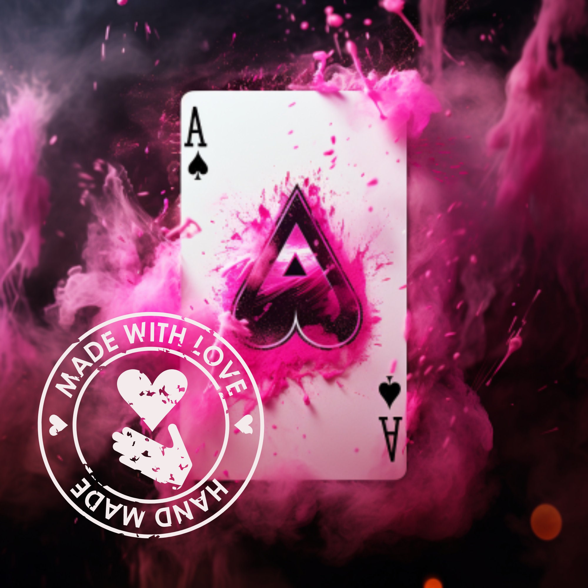 Art Full Pink Ace Card Pink Ace Card Wall Art High Quality - Etsy