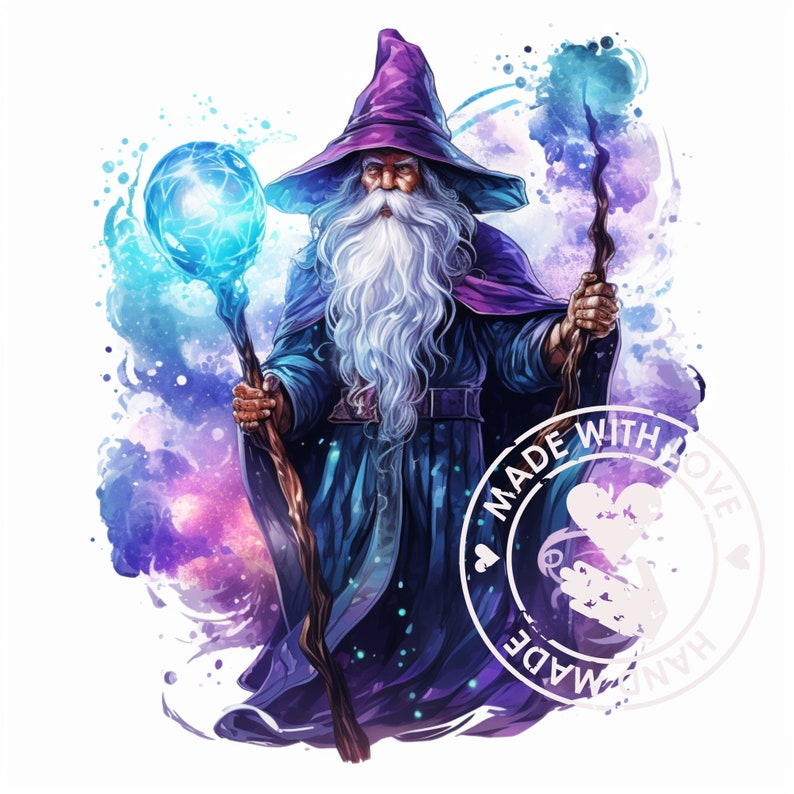 WIZARD PNG Water Color CLIPART Magic Wizard Png Digital - Etsy