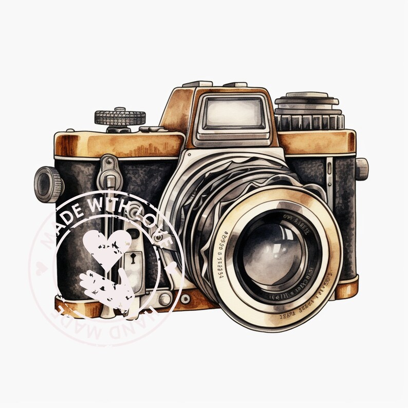 VINTAGE CAMERA Png , Water Color CLIPART, Antique Camera Png, Digital ...